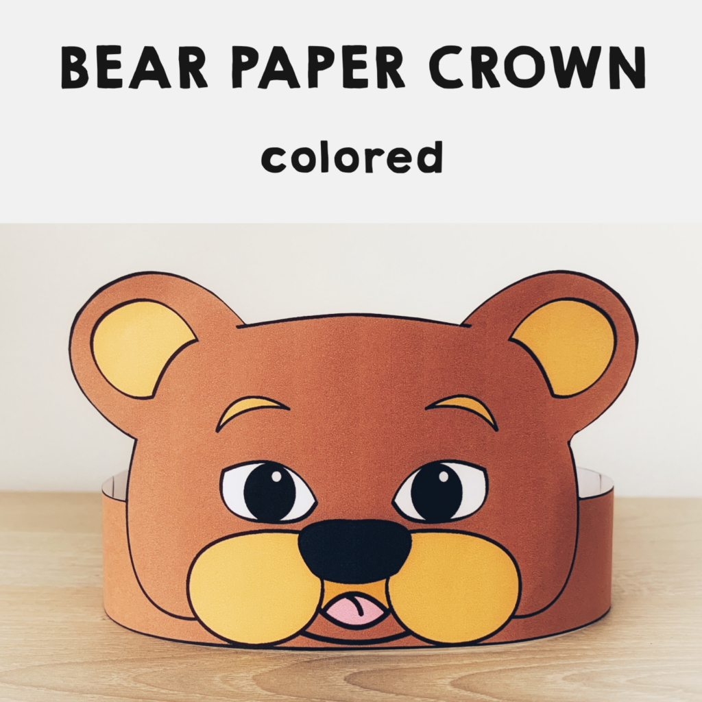 Bear Paper Crown Printable Costume Craft | Made By Teachers
