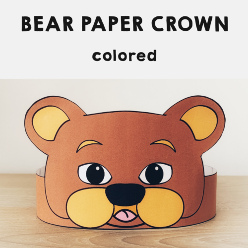 Bear Paper Crown Printable Costume Craft | Made By Teachers