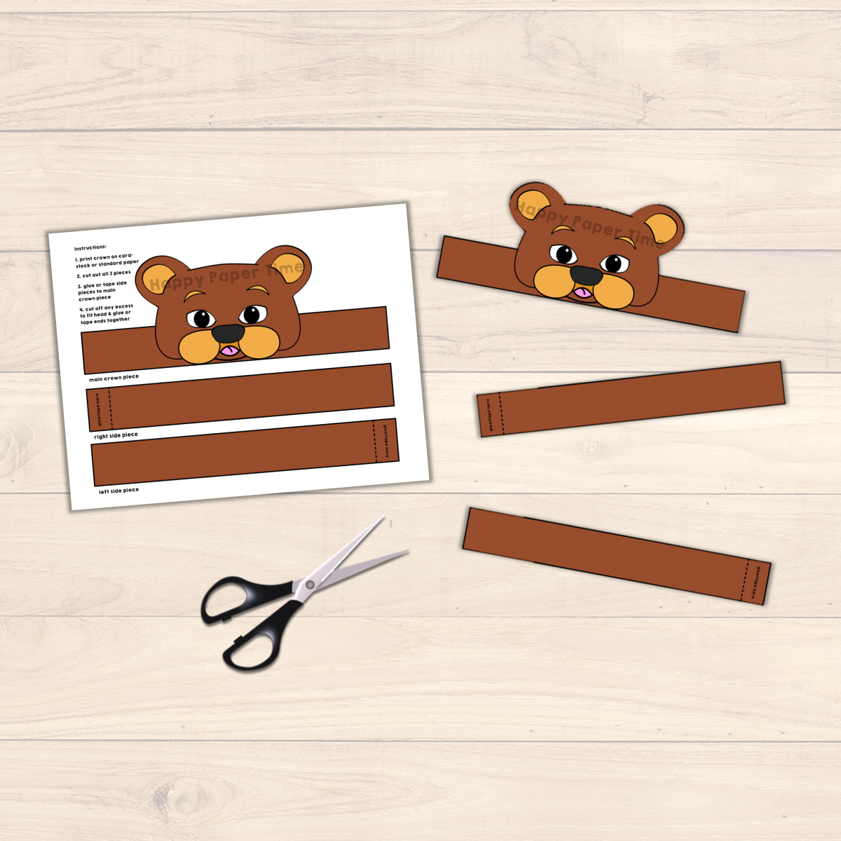 Bear Paper Crowns Printable Coloring Craft | Made By Teachers