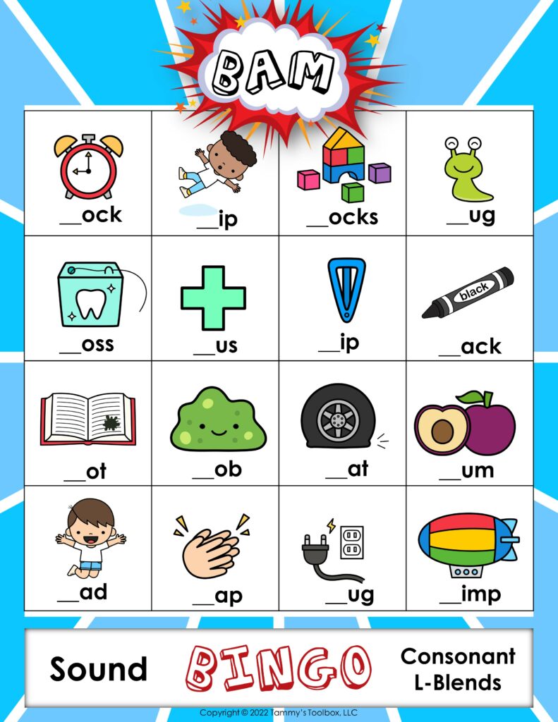Beginning Consonant Blends Bingo Game - Made By Teachers