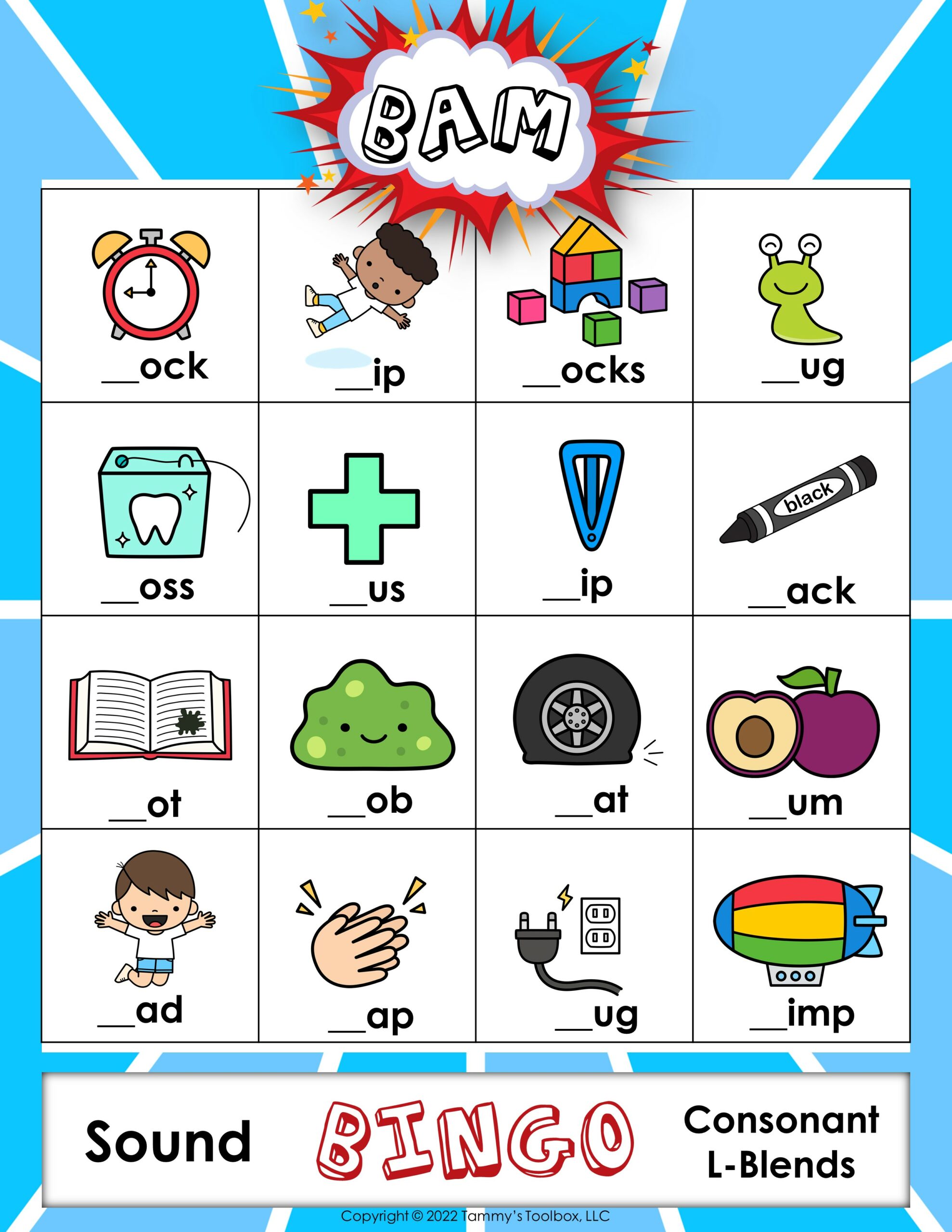 Beginning Consonant Blends Bingo Game - Made By Teachers