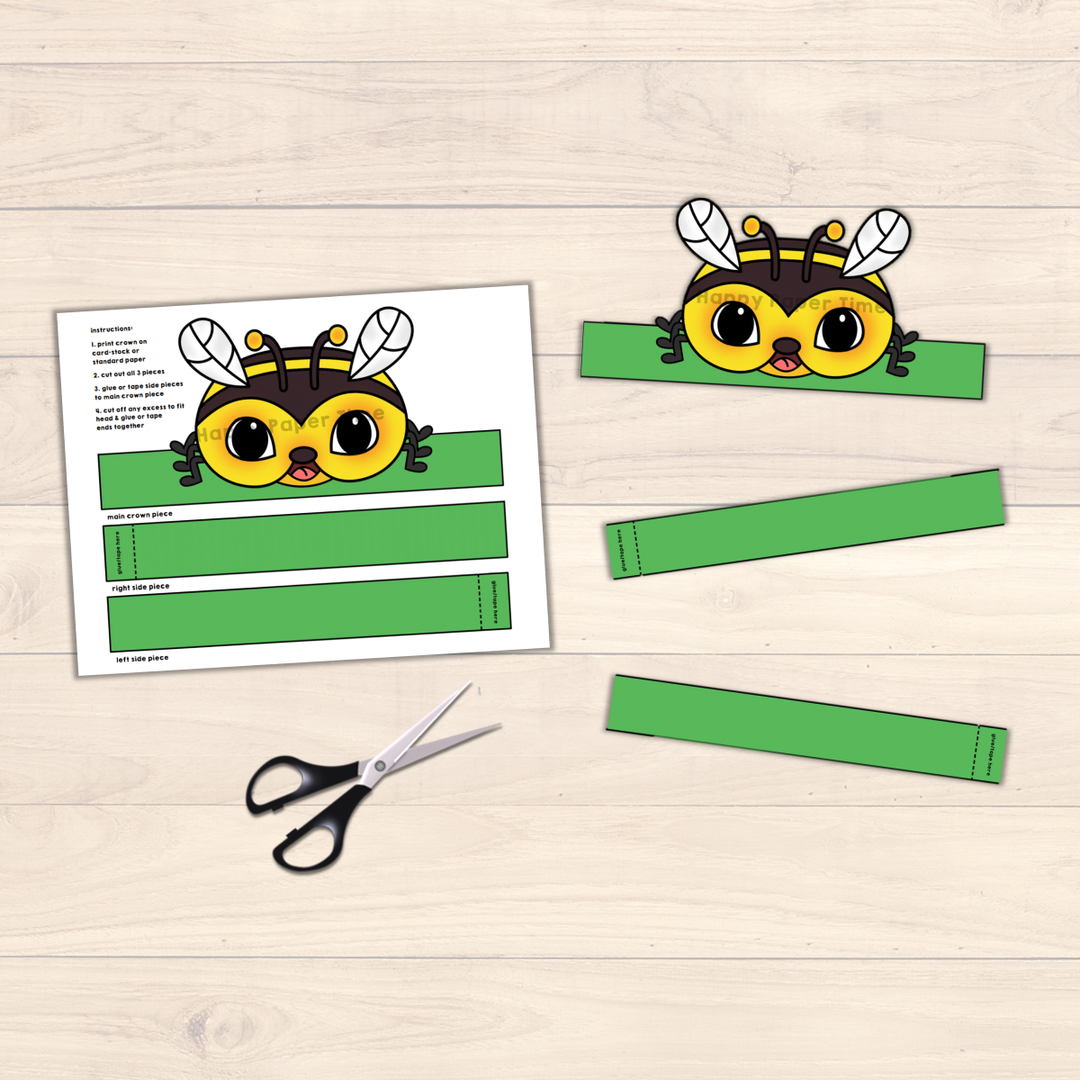 Bee Paper Crown Printable Costume Craft | Made By Teachers