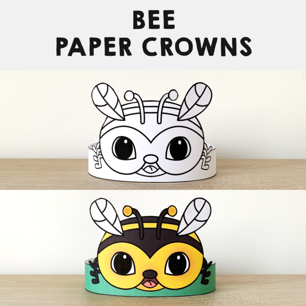Bee Paper Crowns Printable Coloring Craft | Made By Teachers