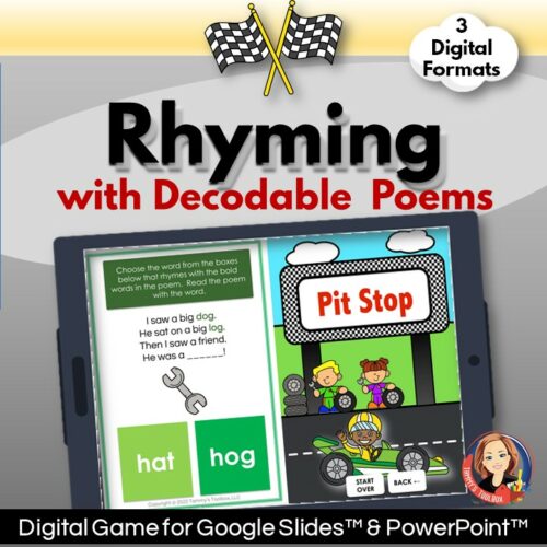 Digital Rhyming Words with Decodable Poems Game - Made By Teachers