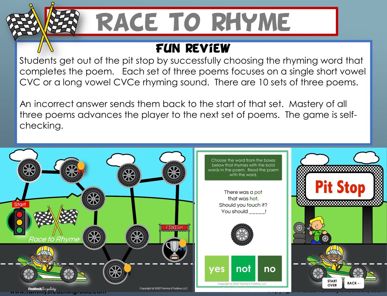 Digital Rhyming Words with Decodable Poems Game - Made By Teachers