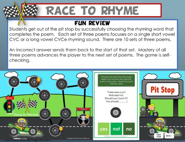 Digital Rhyming Words with Decodable Poems Game - Made By Teachers