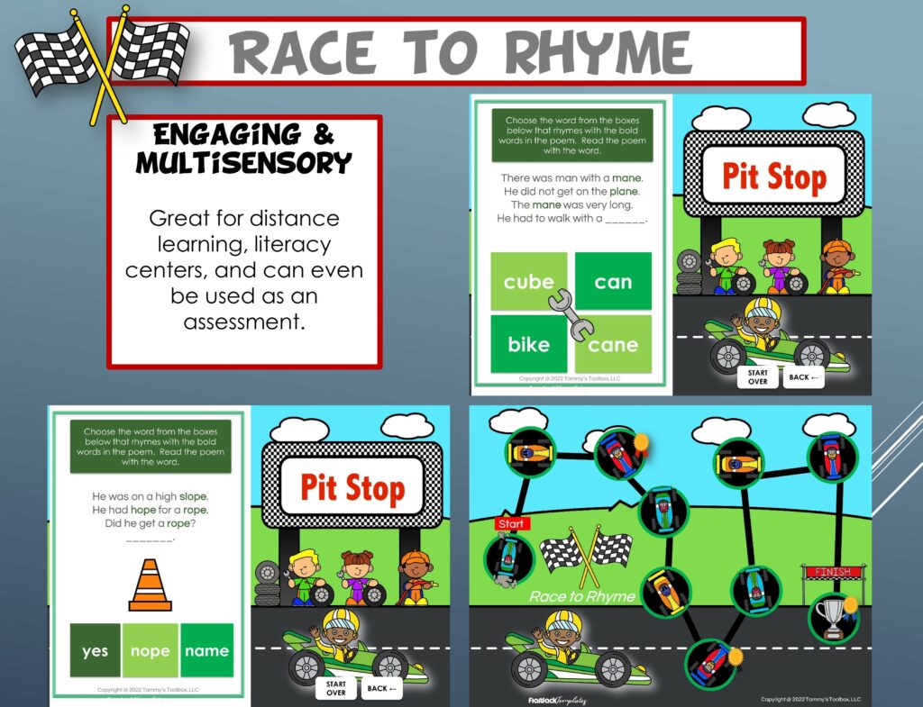 Rhyming Decodable Poems Digital Boom Card Game | Made By Teachers