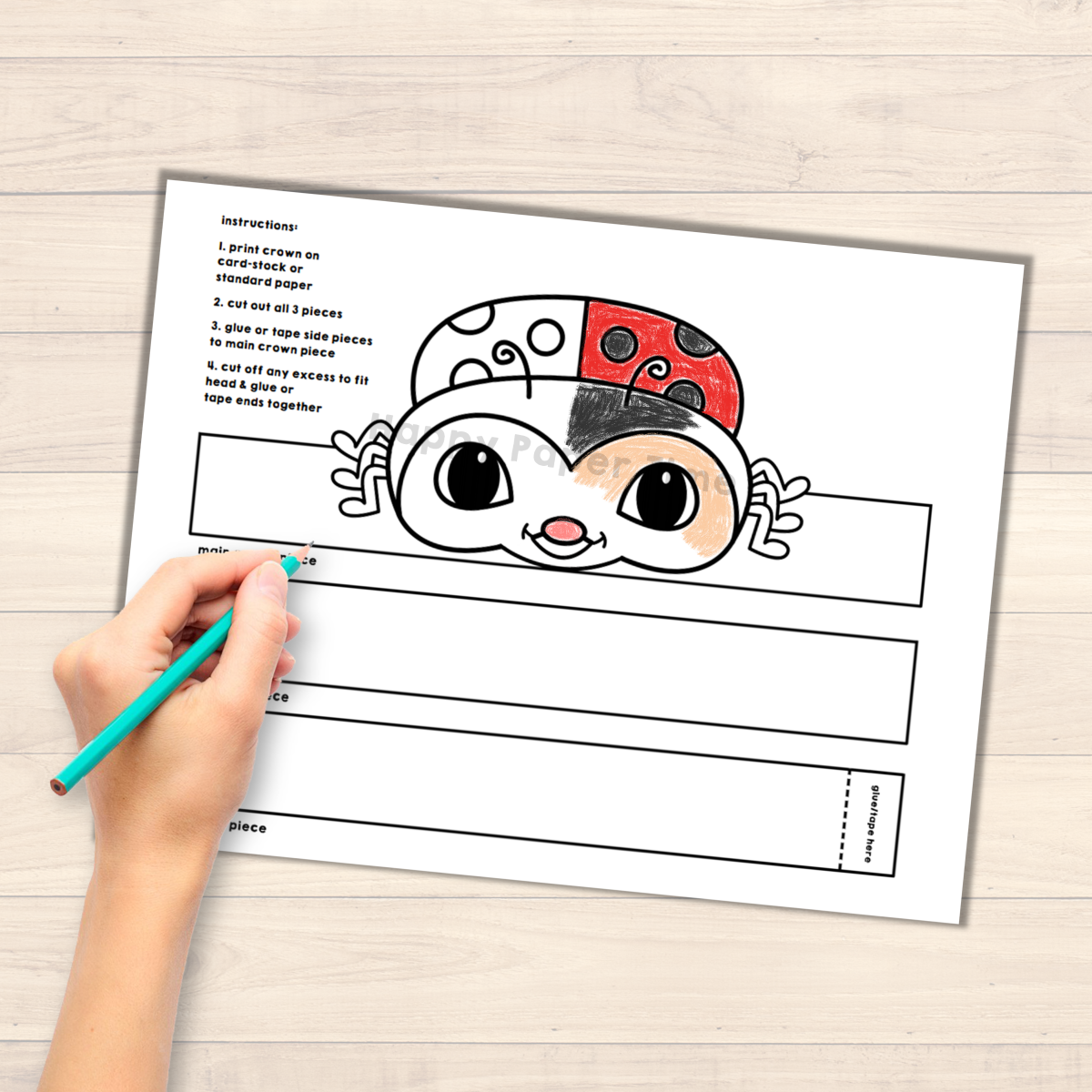 Ladybug Paper Crowns Printable Costume Craft | Made By Teachers