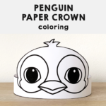 Penguin Paper Crown Printable Coloring Craft | Made By Teachers