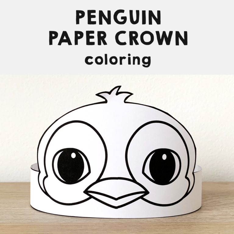 Penguin Paper Crown Printable Coloring Craft | Made By Teachers