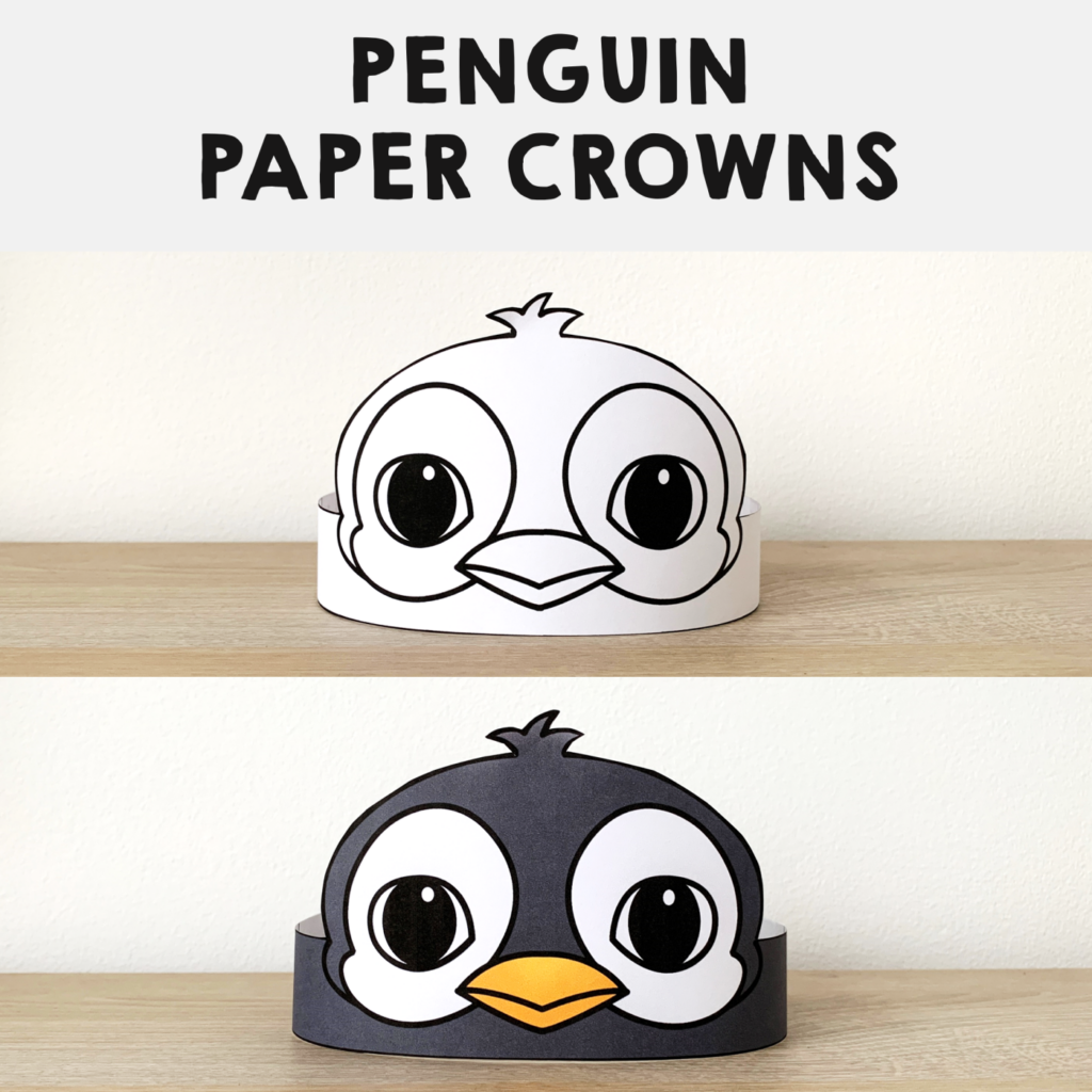 Penguin Paper Crowns Printable Coloring Craft Made By Teachers