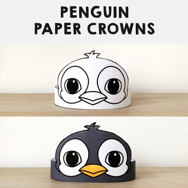Penguin Paper Crowns Printable Coloring Craft | Made By Teachers