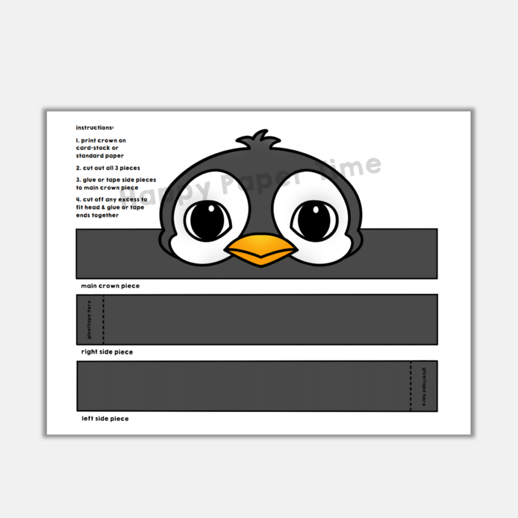 Penguin Paper Crown Printable Costume Craft | Made By Teachers