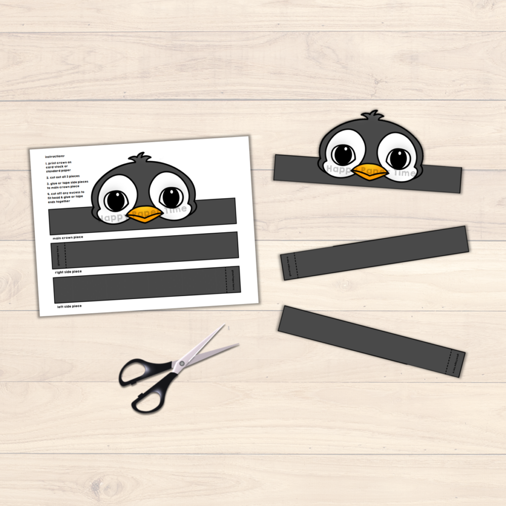 Penguin Paper Crown Printable Costume Craft - Made By Teachers