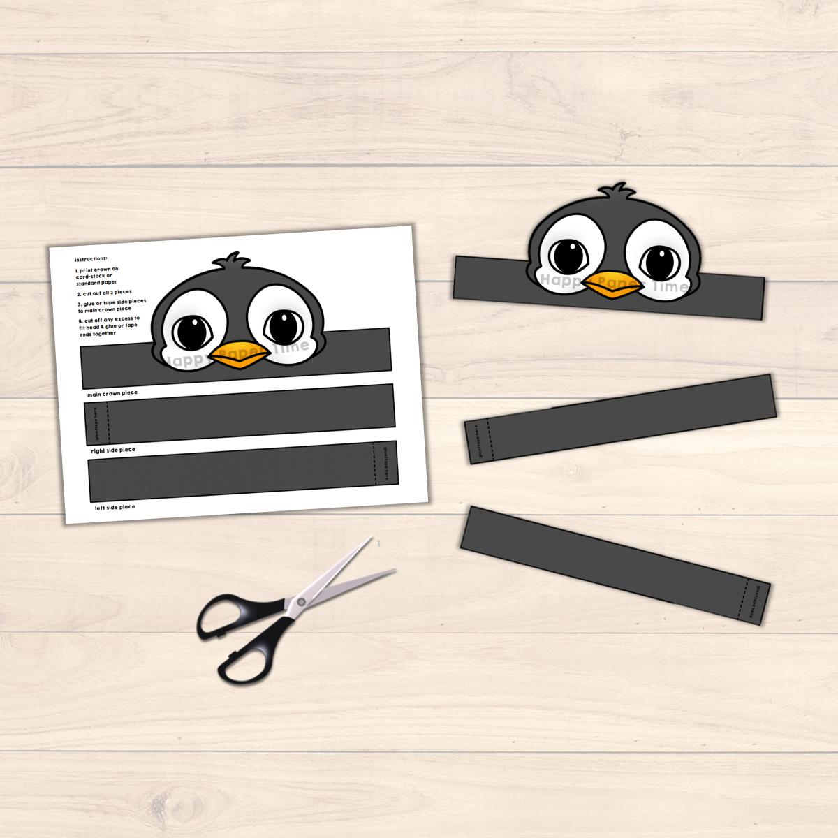 Penguin Paper Crown Printable Costume Craft | Made By Teachers