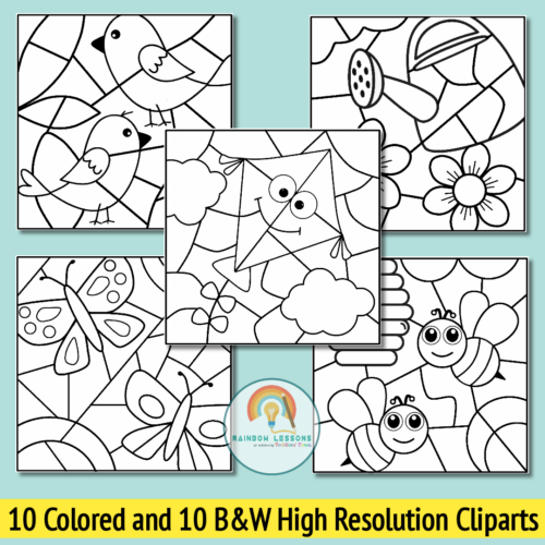 Spring Color By Number Clip art | Spring Clipart | Made By Teachers