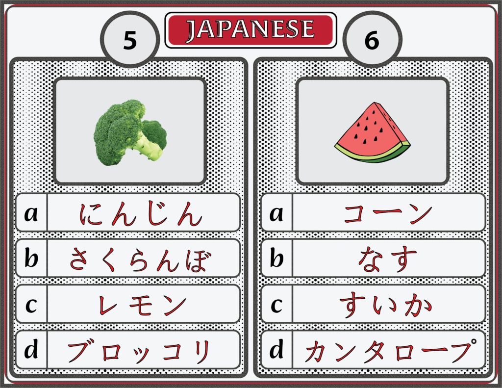 Japanese Task Cards – Fruits and Vegetables (Hiragana/Katakana) - Made ...