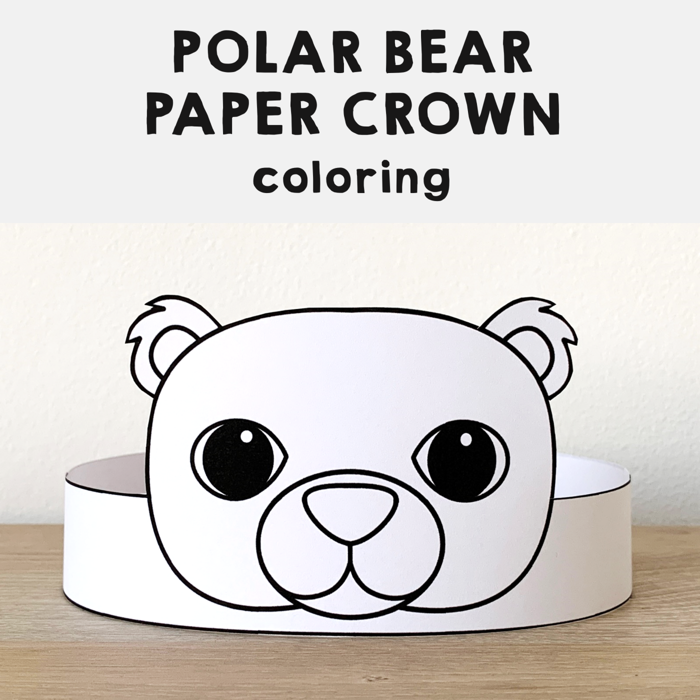 Polar Bear Paper Crown Printable Coloring Craft | Made By Teachers
