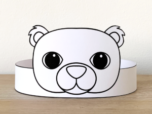 Polar Bear Paper Crown Printable Coloring Craft - Made By Teachers