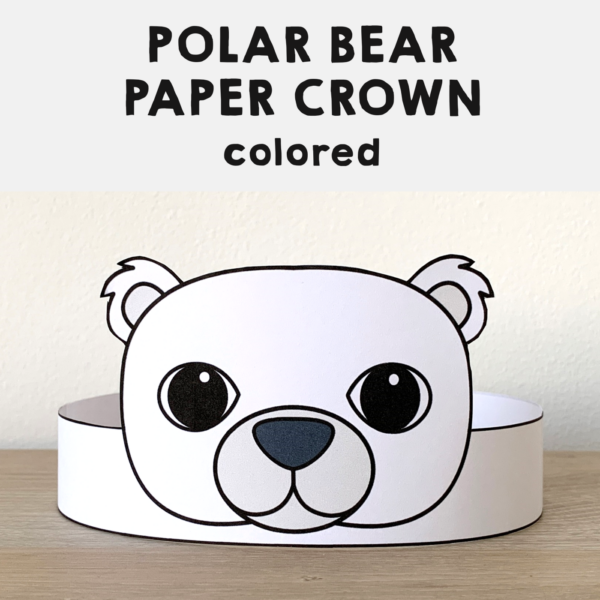Polar Bear Paper Crown Printable Costume Craft | Made By Teachers