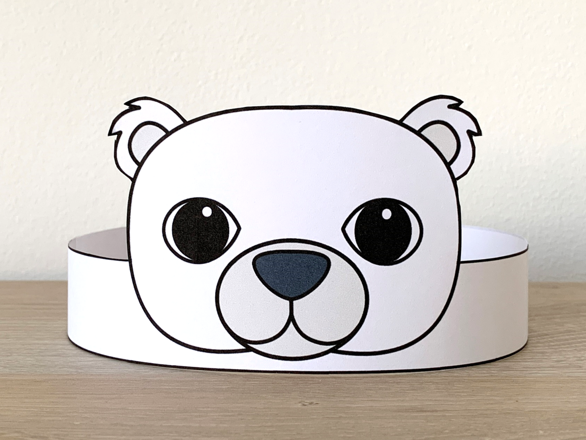 Polar Bear Paper Crowns Printable Coloring Craft | Made By Teachers