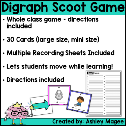 Phonics Scoot Ending Digraphs Trigraphs Scoot Write the Room Task Cards ...