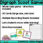 Phonics Scoot Digraphs Scoot Write the Room Task Cards Center Game ...