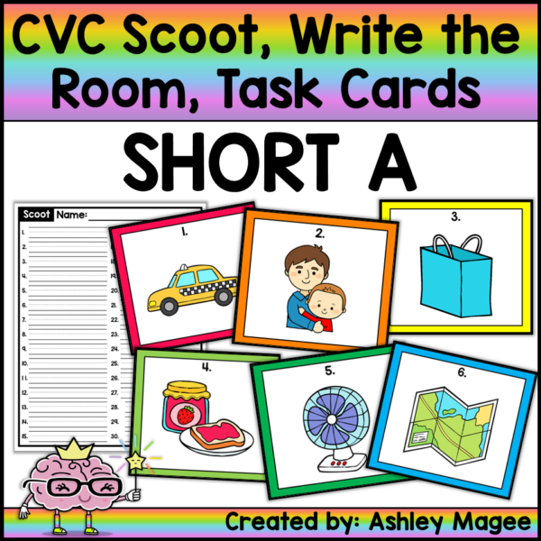 CVC Scoot! Short a Edition - Write the Room or Task Cards or Center ...