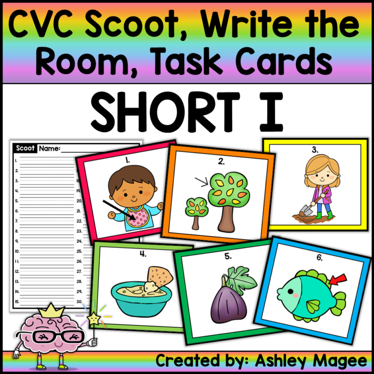 CVC Scoot! Short i Edition - Scoot, Write the Room or Task Cards Center ...