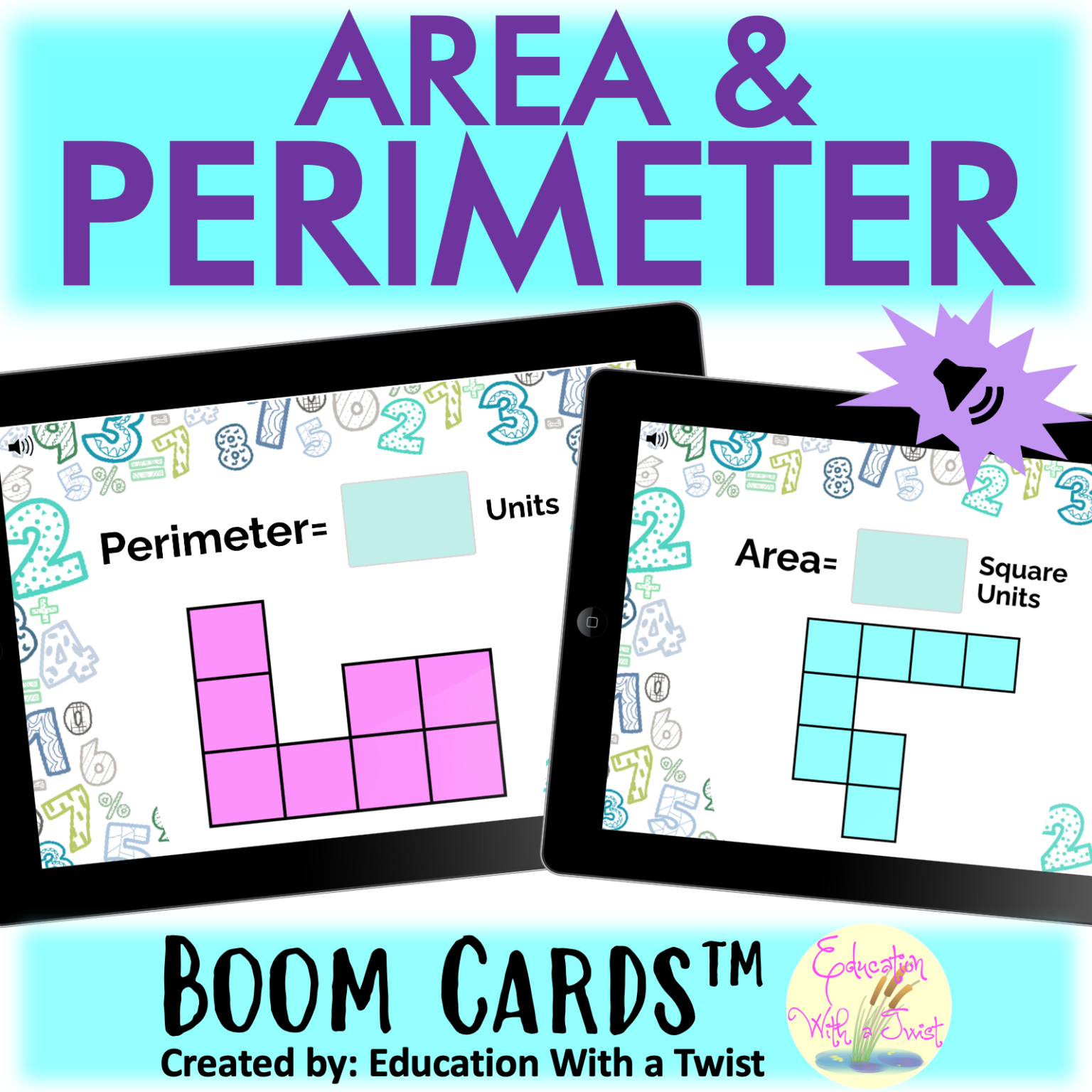 Boom Cards™ Area and Perimeter With Grid | Made By Teachers