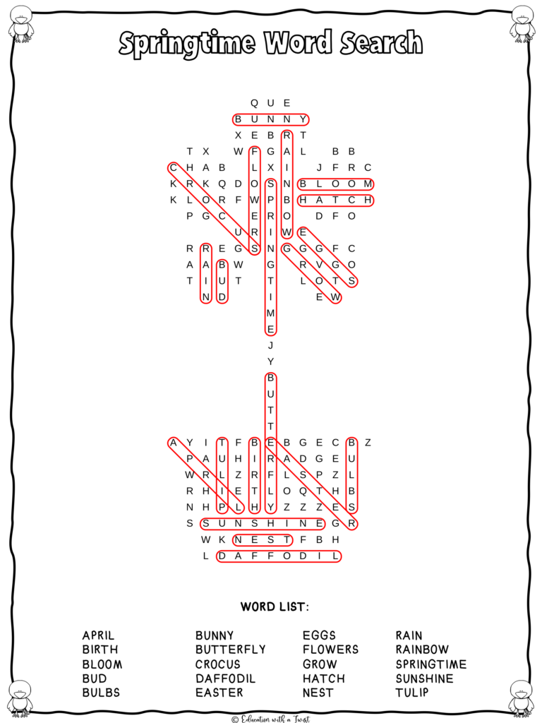 Spring Word Search Activity Printable | Made By Teachers