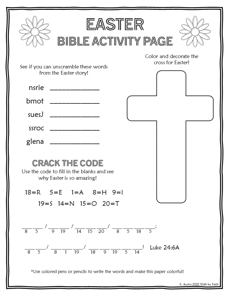 Easter Bible Activity Page | Made By Teachers