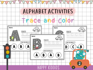 Alphabet Activities: Trace and Color (Road Themed) | Made By Teachers