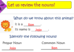 Common and Proper Nouns for Power Point Slides and PDF Worksheets ...