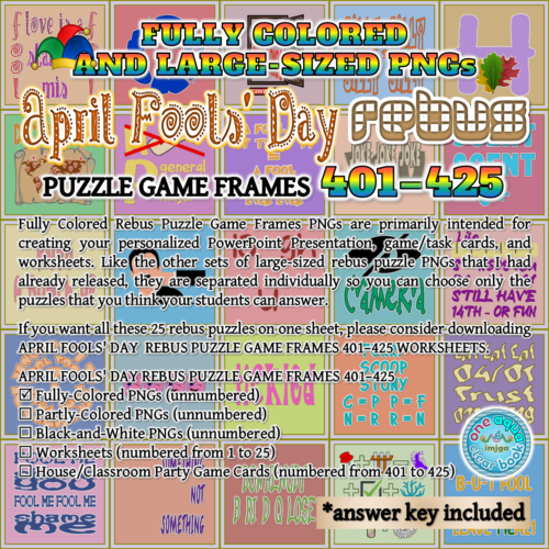 Partly Colored HALLOWEEN Rebus Puzzle Game Frames 151–175 PNGs - Made ...