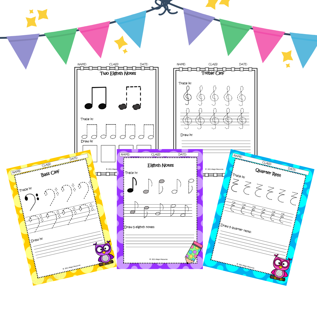 Trace it!- Music Notes - Made By Teachers