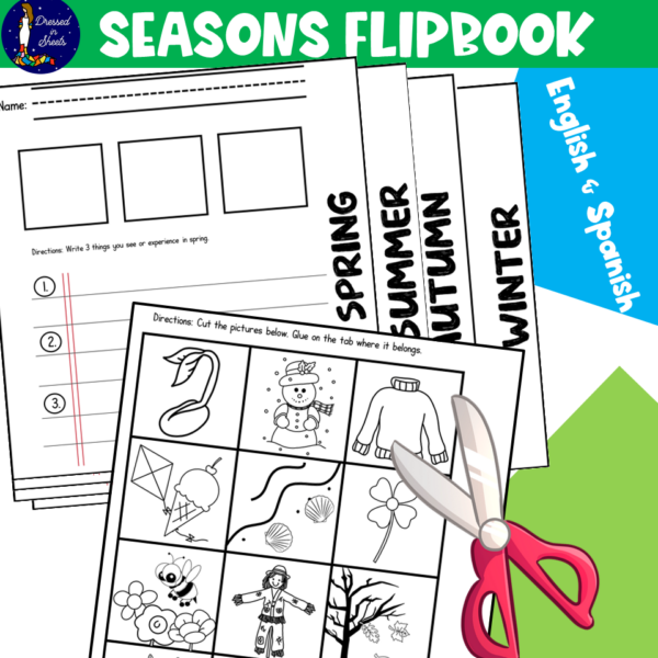 Seasons Flipbook English and Spanish | Made By Teachers