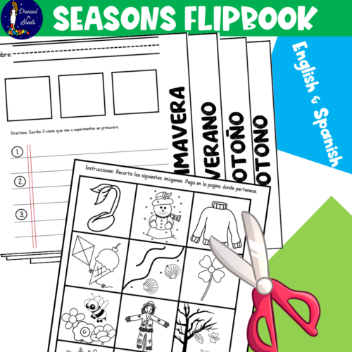 Seasons Flipbook English and Spanish | Made By Teachers