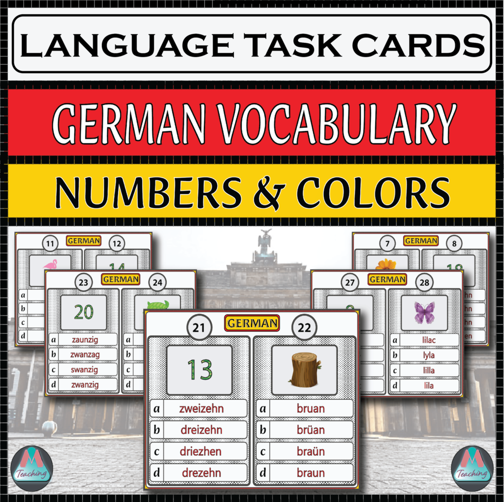 German Task Cards - Numbers and Colors | Made By Teachers