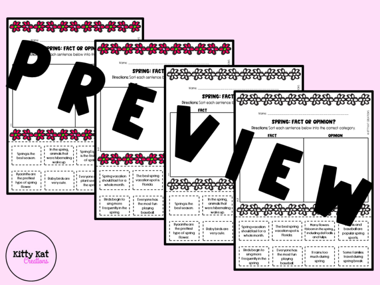 Spring Themed Fact and Opinion Sorting Activity - Made By Teachers
