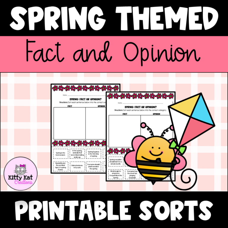 Spring Themed Fact and Opinion Sorting Activity - Made By Teachers