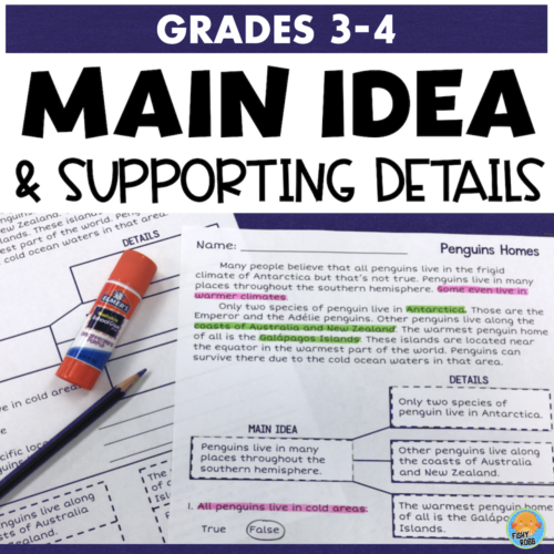 Main Idea and Details Passages Reading Comprehension Activities - Made ...