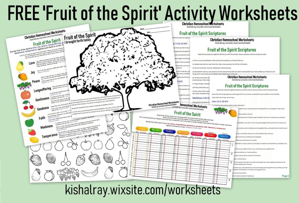 Christian Homeschool All Ages FREE Fruit of the Spirit Activity ...