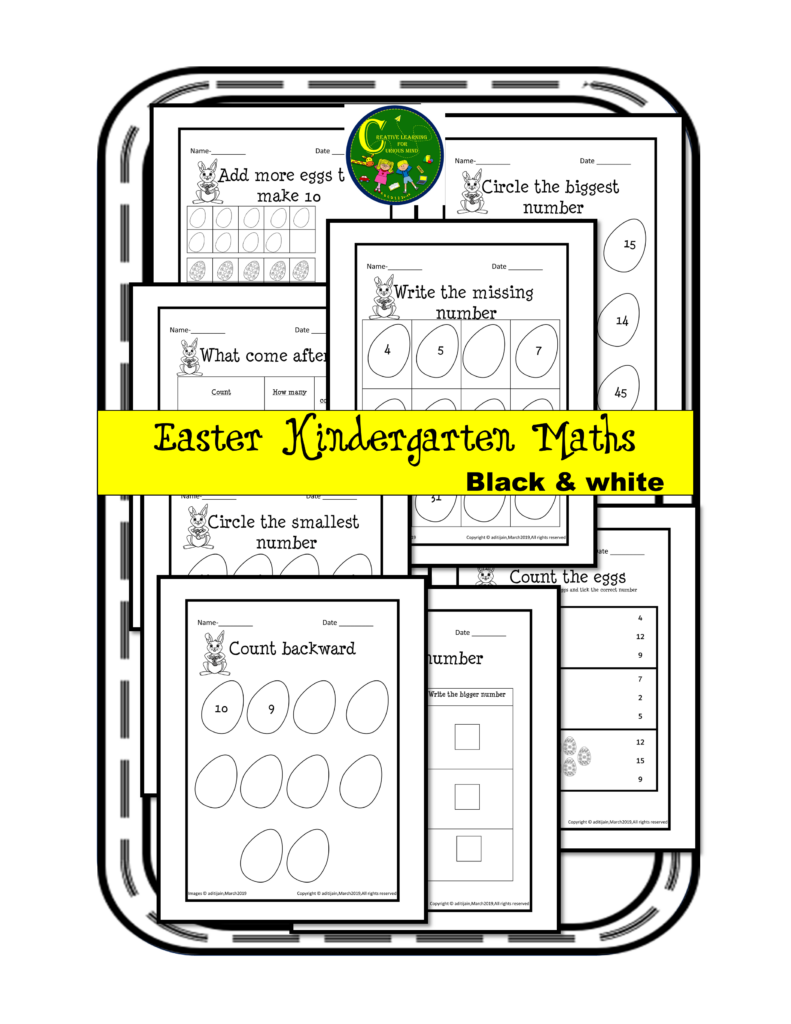 Easter Kindergarten Math B&W | Made By Teachers