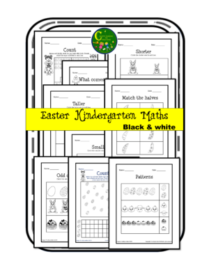 Easter Kindergarten Math B&W | Made By Teachers