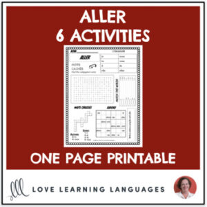 French Verb Aller Worksheet - 6 Activities - One Page Printable | Made ...