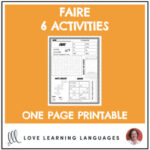 French Verb Faire Worksheet - 6 Activities - One Page Printable - Made ...