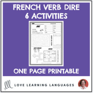 French Verb Dire Worksheet - 6 Activities - One Page Printable - Made ...