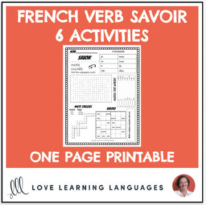 French Verb Savoir Worksheet - 6 Activities - One Page Printable - Made ...