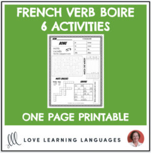 French Verb Boire Worksheet - 6 Activities - One Page Printable | Made ...